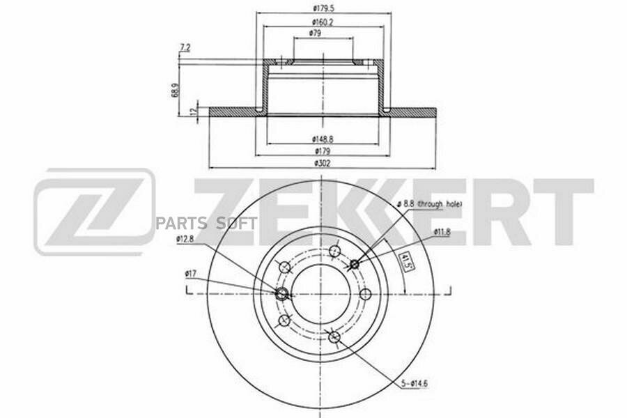 ZEKKERT BS-5018 Диск торм. перед. BMW 5 (E34) 89- ()