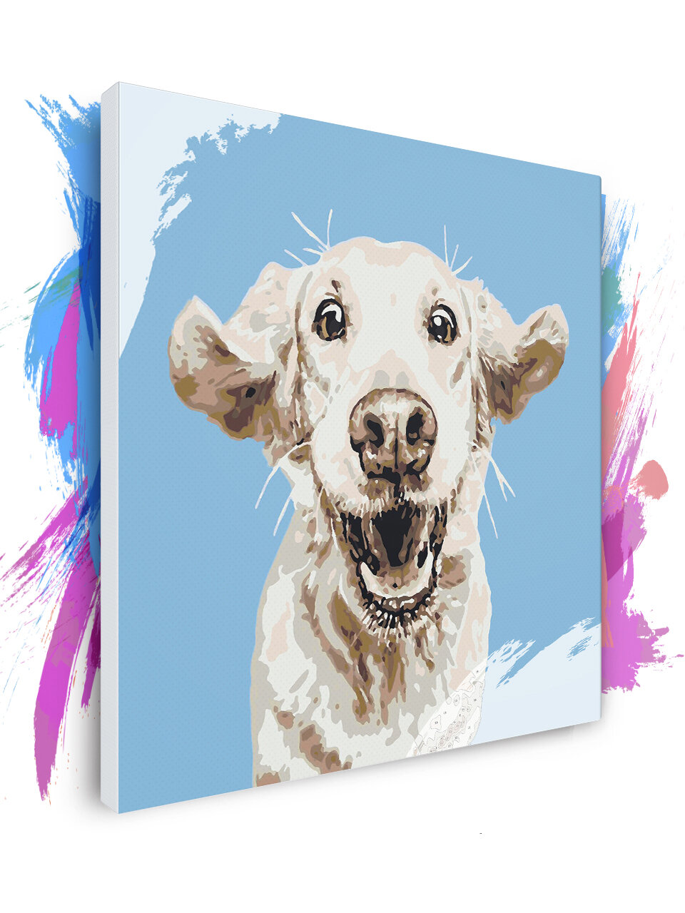 Картина по номерам на холсте Счастливый лабрадор, 70 х 70 см