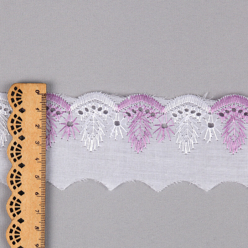 Кружево шитье (кружево для шитья) шир.5см цв. сиреневый упак.13,7 м