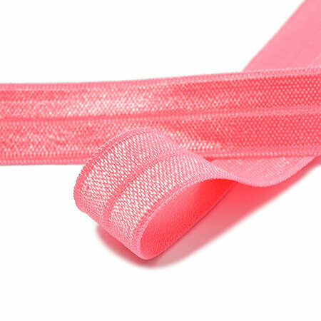 Резинка бельевая окантовочная (бейка эластичная) блестящая шир.15мм цв.138 розовый (10 метров)