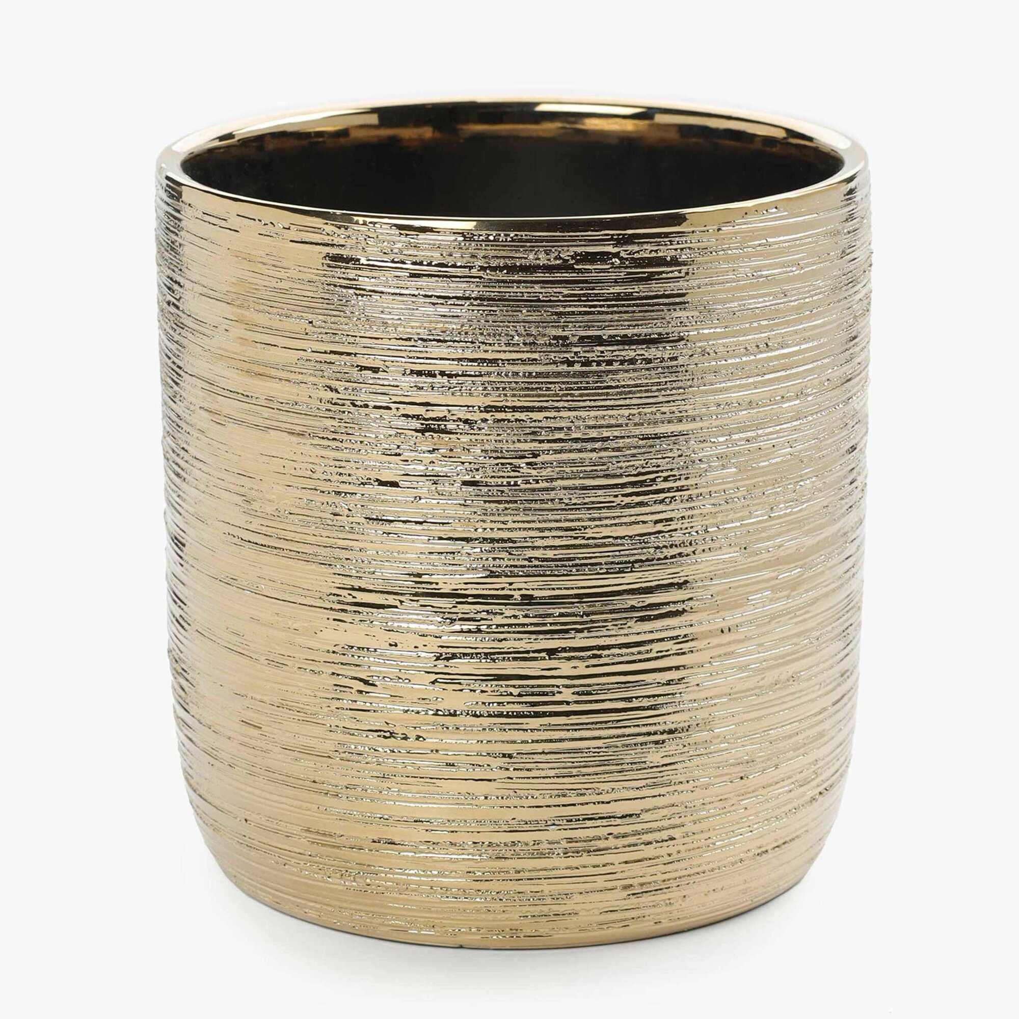 Кашпо, 18х18 см, керамика, золотистое, Galore, Kuchenland