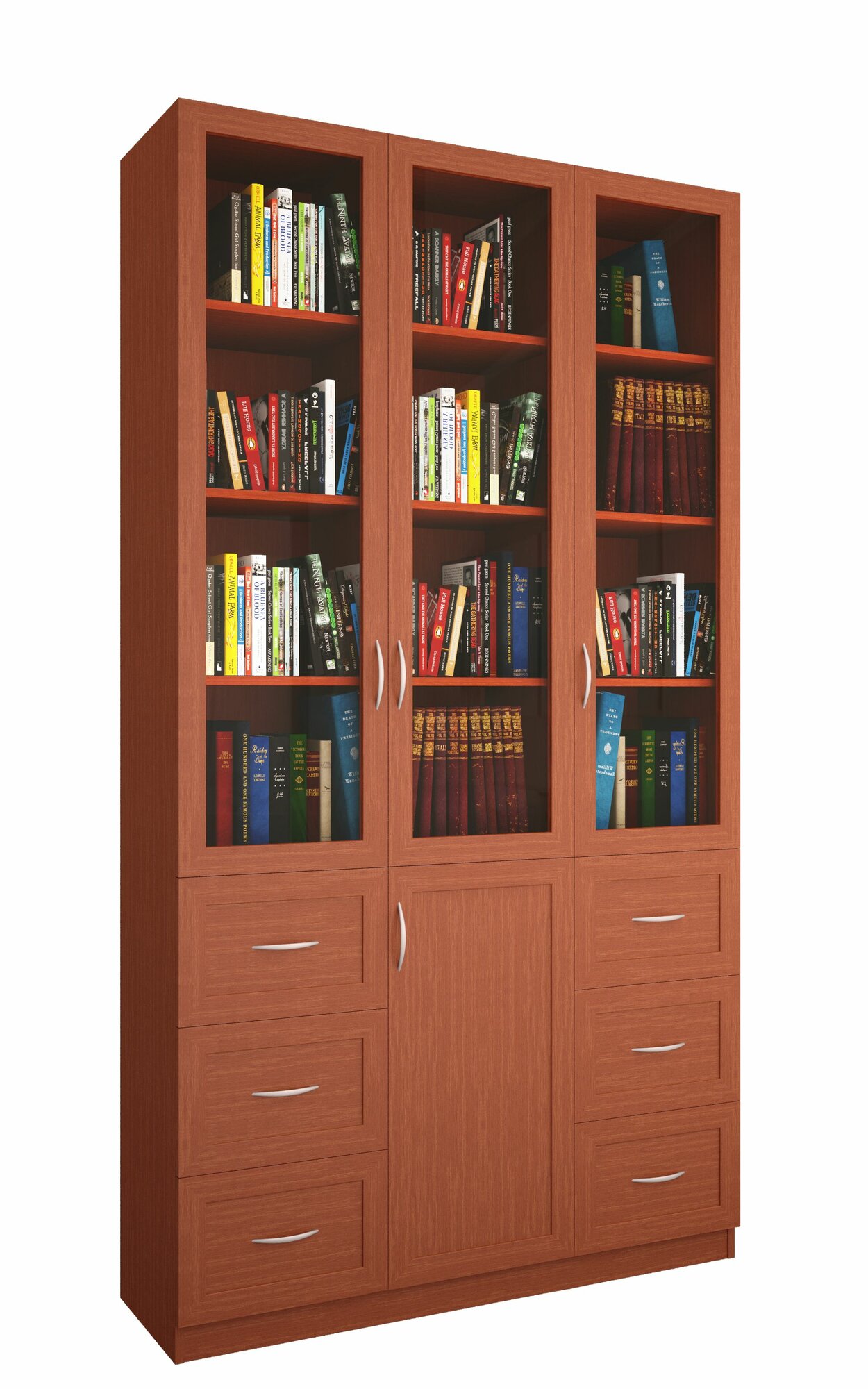 Книжный шкаф с полками Мебель на Руси "Библиограф 3.7" 120х200х40 Орех мария луиза