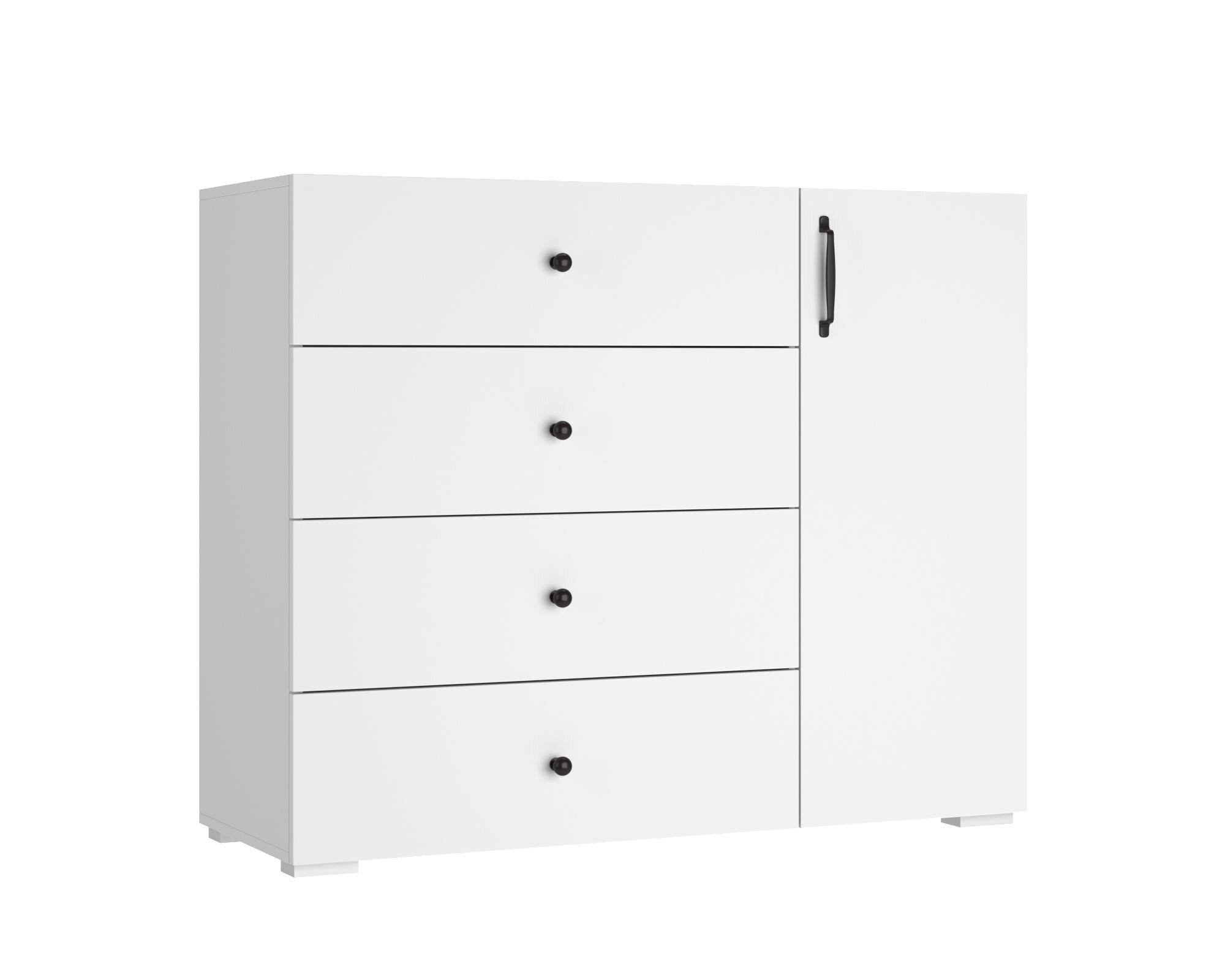 Комод с выдвижными ящиками "МНР 4.3" 110х90х40 Белый