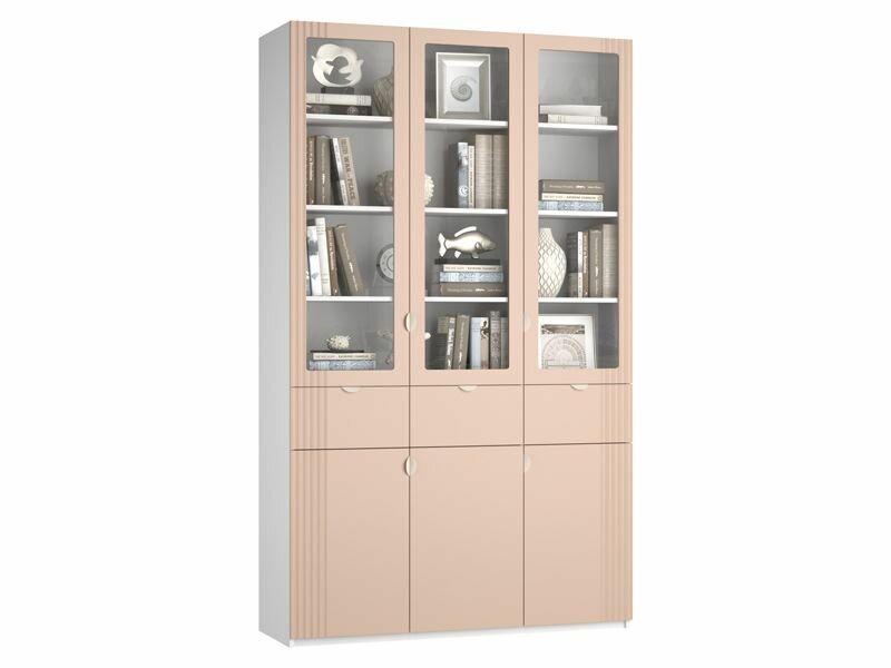 Книжный шкаф с полками " Санторини 5" 120х200х40 Роза