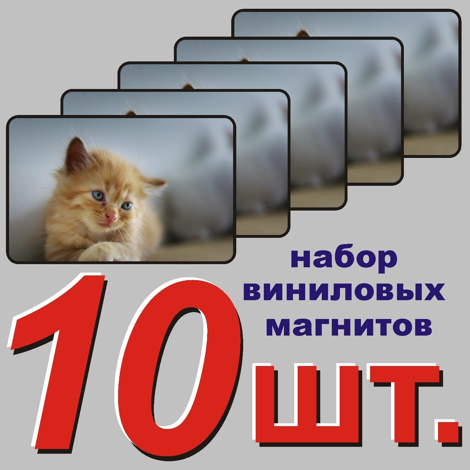 Магнит на холодильник "Котики" 10 шт.