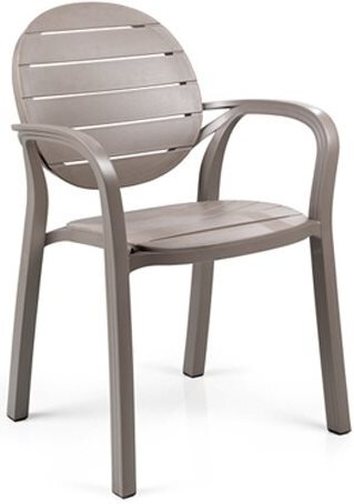 Кресло Palma Nardi бежевый, серый, пластик, твердое сиденье, с подлокотниками