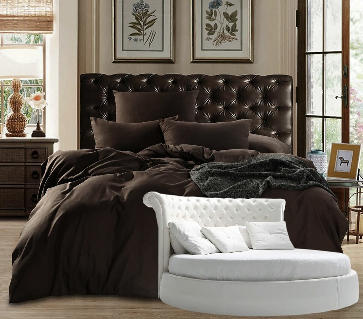 Простыня круглая из сатина на резинке 210 x 210 х 30 - М - 130 - Робуста