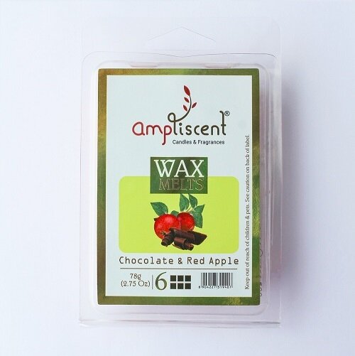 Wax Melts CHOCOLATE & RED APPLE, AmpLiscent (Аромавоск для аромалампы шоколад И красное яблоко), уп. 78 г. (6 кубиков)