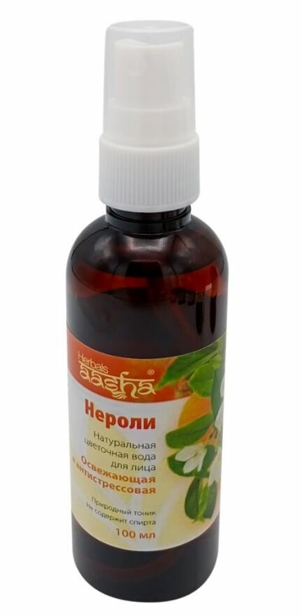 Aasha Herbals Спрей для ухода за кожей, Вода цветочная Нероли, 100 мл