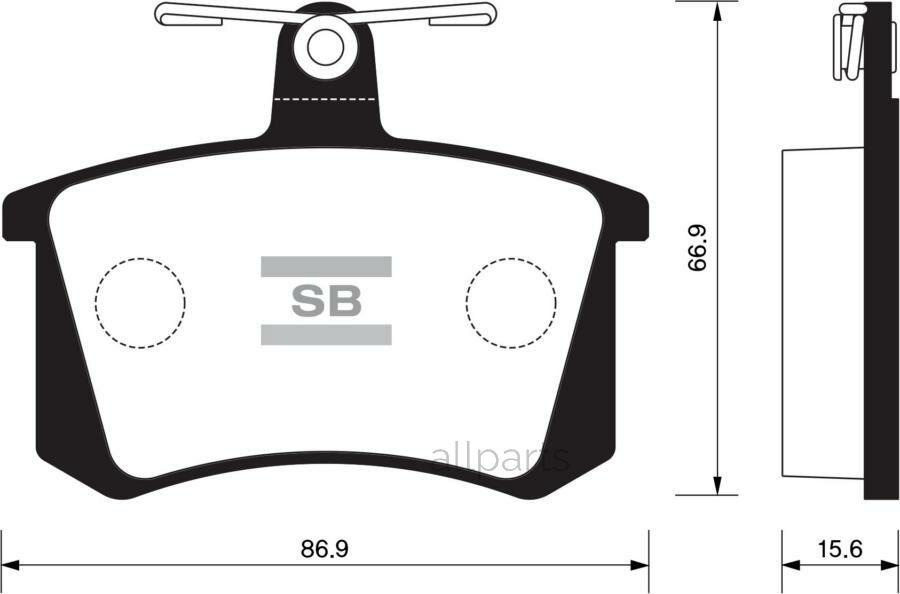 SANGSIN BRAKE SP2050 Колодки торм. дисковые Hi-Q AUDI 80/100 R