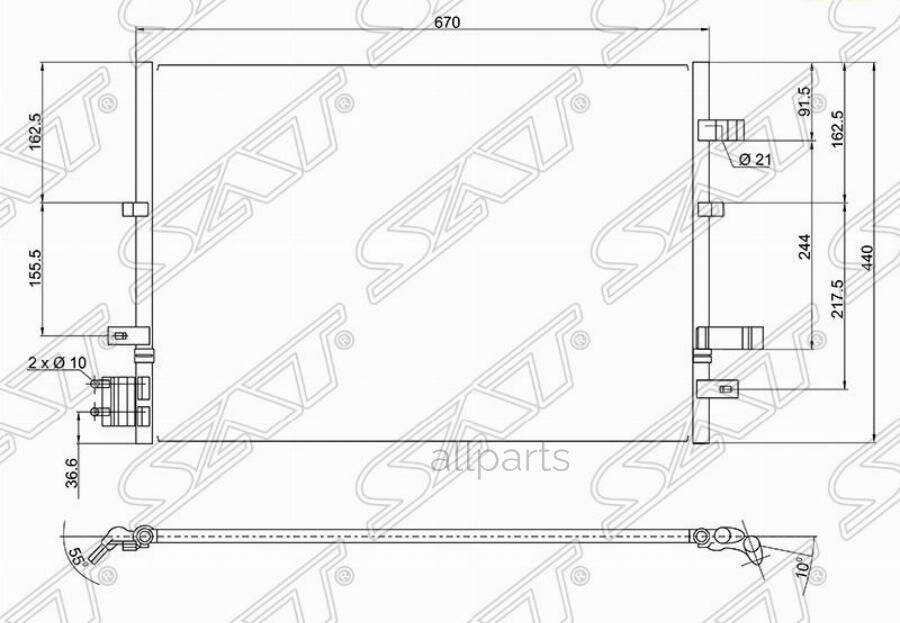 SAT ST-FD29-394-A0 Радиатор кондиционера FORD MONDEO 00-07