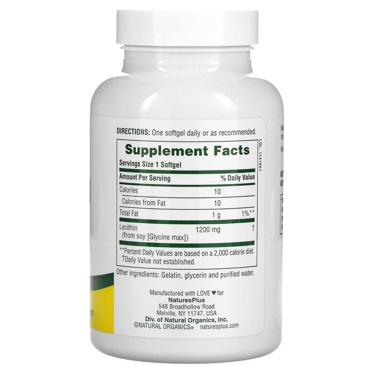 Natures Plus Lecithin (Лецитин) 1200 мг 90 капсул (NaturesPlus)