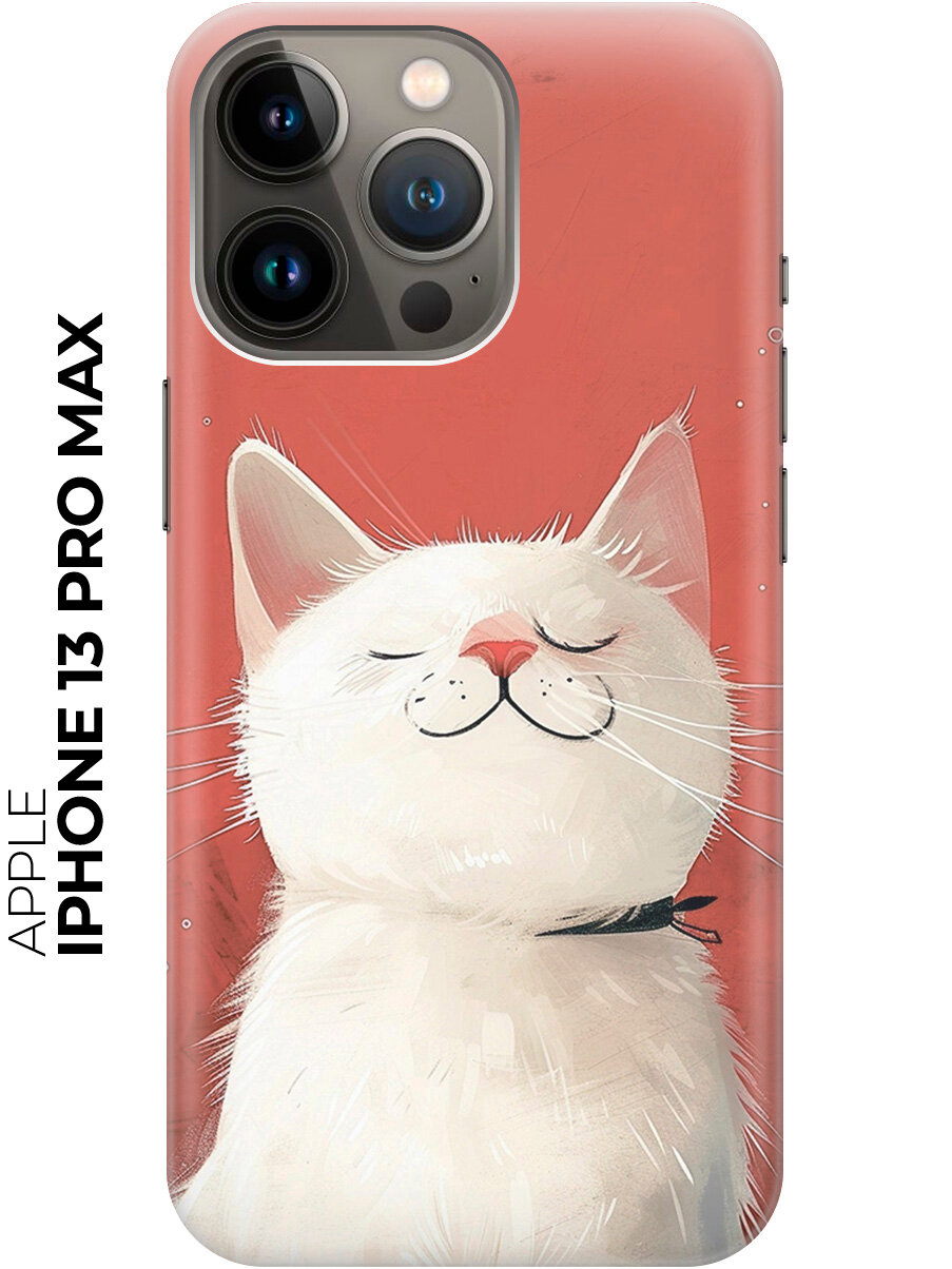 Силиконовый чехол на Apple iPhone 13 Pro Max с принтом "Гордый котик"