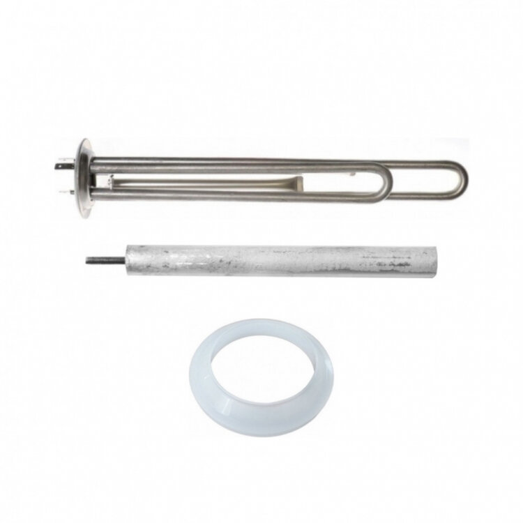 Комплект ТЭН 2 кВт (2000 Вт) RF для водонагревателя Thermex RZL, IS, IR, Garanterm, Electrolux EWH, под анод М4, нерж, PREMIUM + прокладка + анод, 50042K