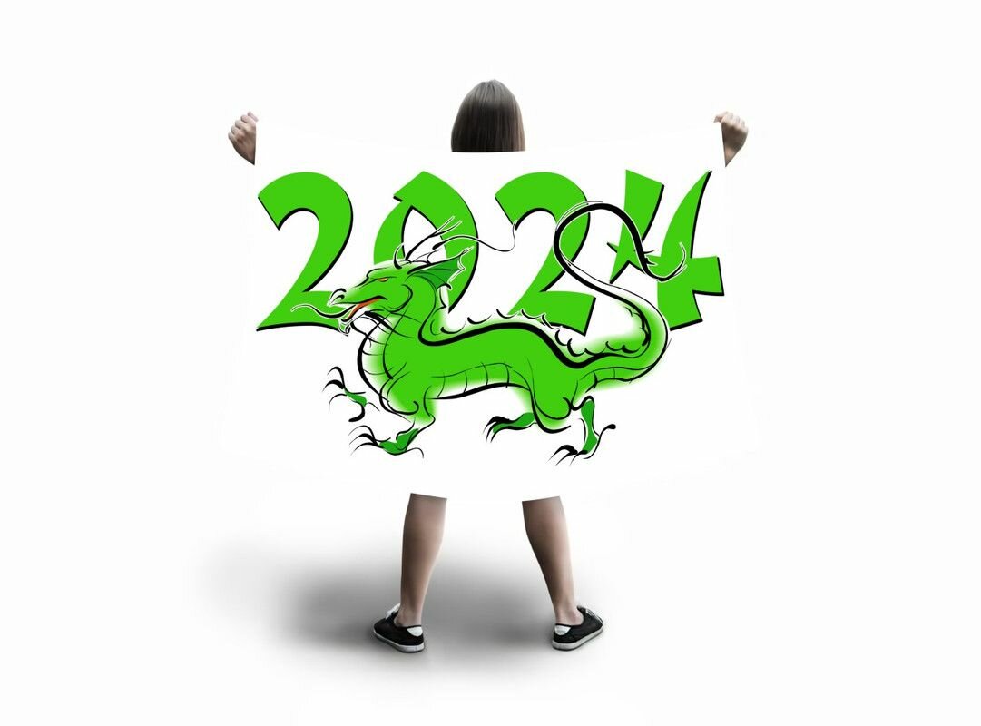 Флаг 75х50 см. Новый Год - Год Дракона - 01