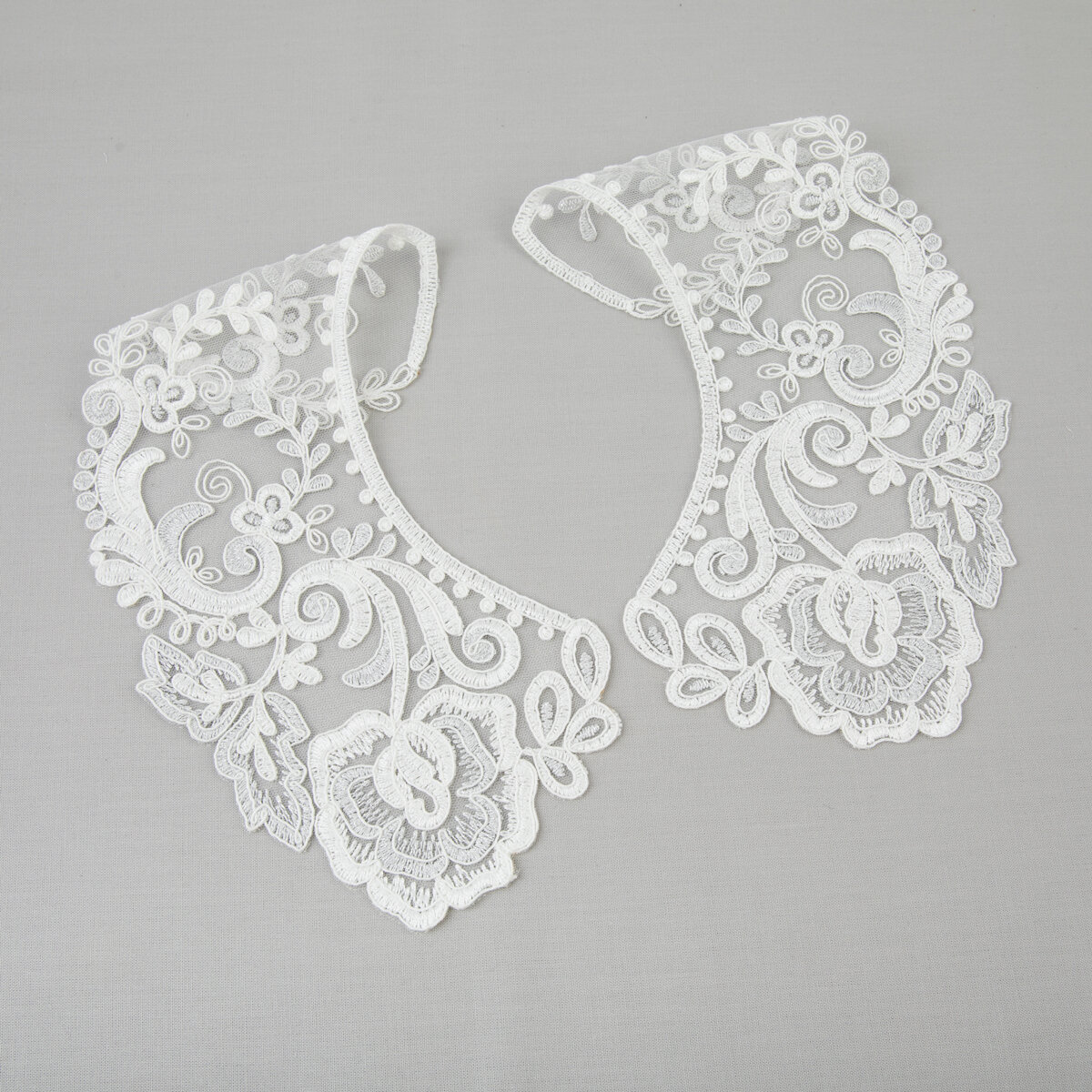 Gamma Кружево Воротник сетка 100 мм VKRM-27-03-YM83 в пакет Турция-декоративная отделка одежды цвет белый/под серебро