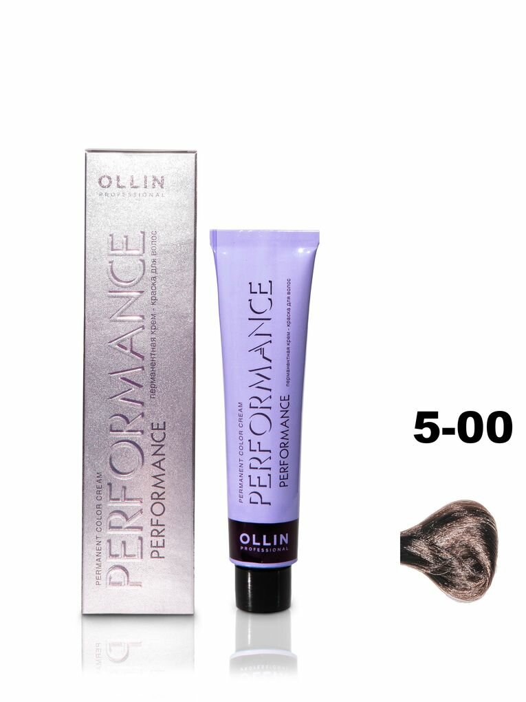 Ollin Performance крем-краска для волос 5/00 светлый шатен глубокий 60мл