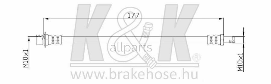 K&K FT0019 Шланг тормозной TOYOTA Previa (ACR3_) 2.4 16V 08.00-