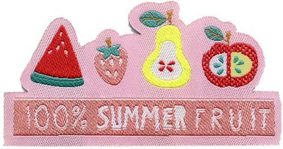 HKM 090719BSB Термоаппликация "100% фрукты", 8.5 х 4.5 см