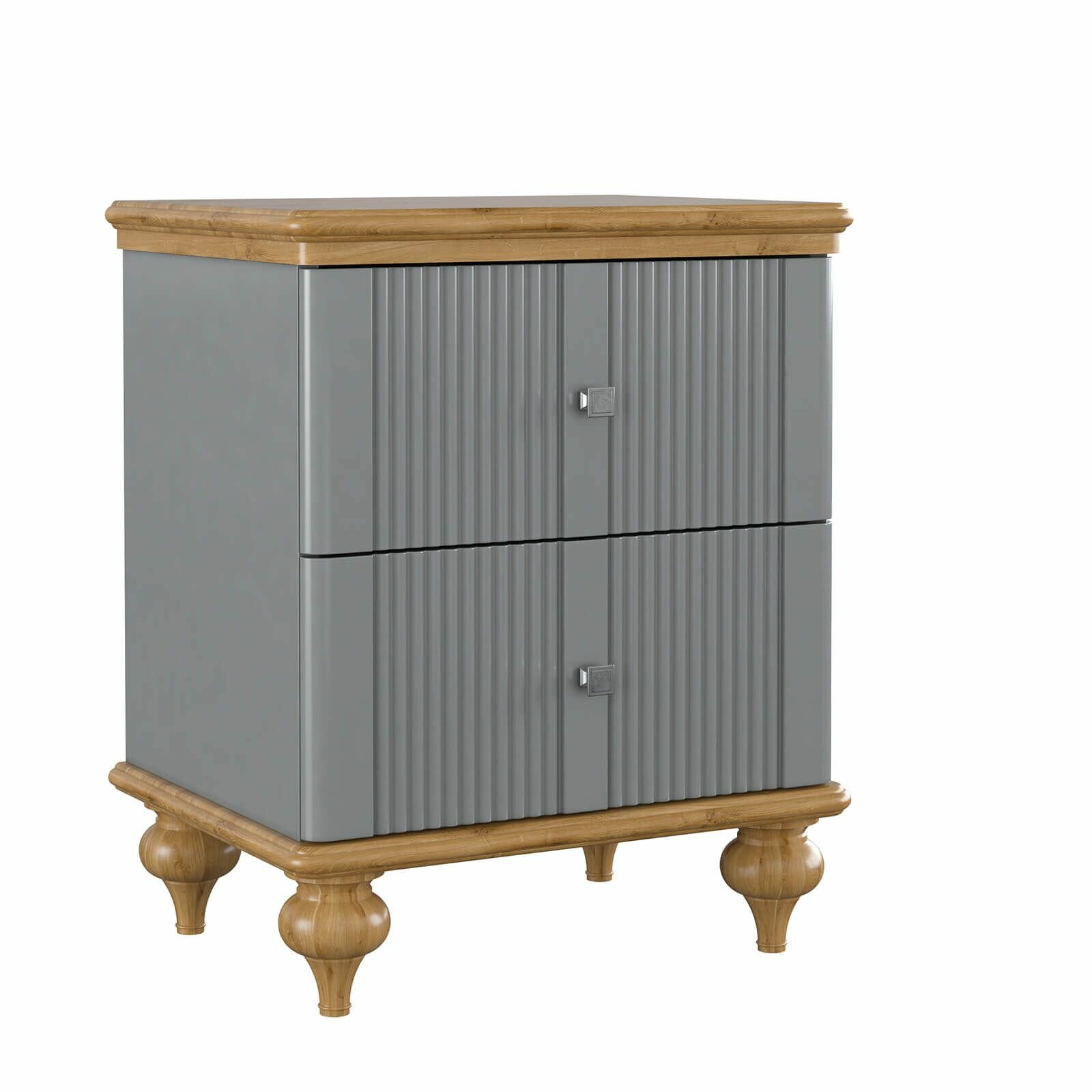 Тумба прикроватная ММЦ Спальня Рандеву 02 (серый №7042+антик №24)