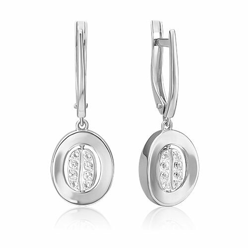 Серьги PLATINA, белое золото, 585 проба, родирование, топаз