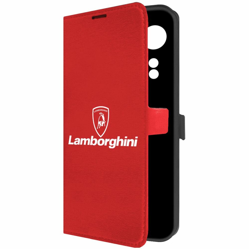 Чехол-книжка Krutoff Eco Book для Oppo A58 4G Lamborghini (Ламборгини) (красный)