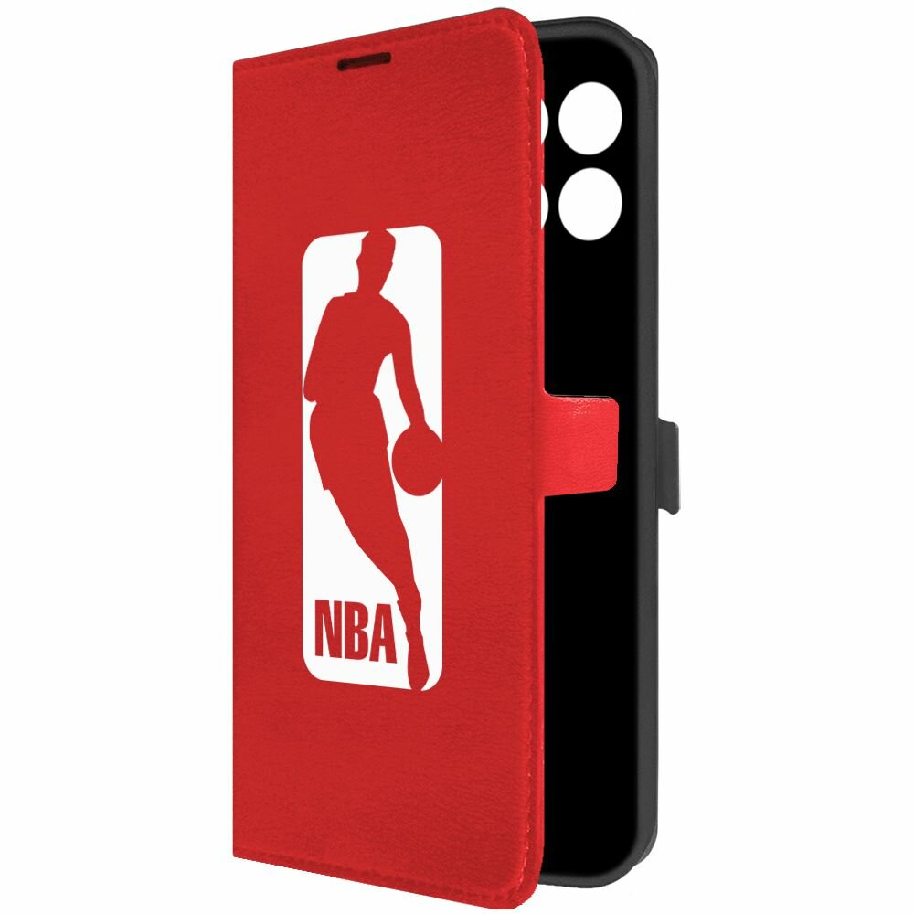 Чехол-книжка Krutoff Eco Book для Honor X6a NBA (НБА) (красный)