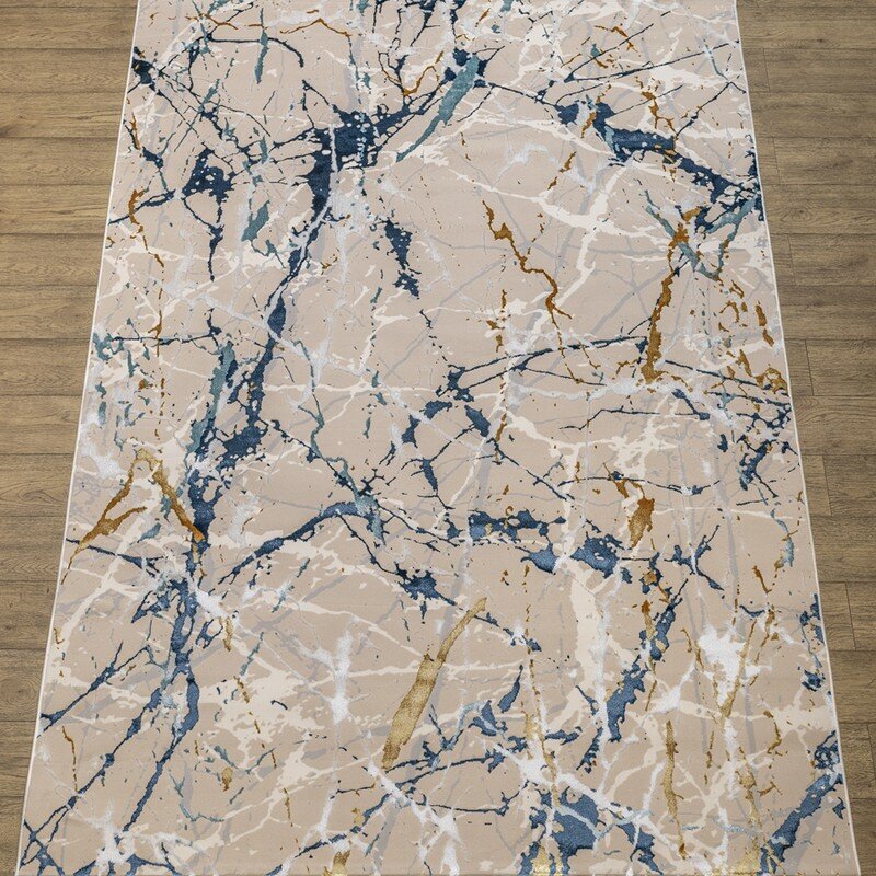 Ковер Rich MZ29A цвет SHRINK BEIGE (бежевый с синим) 1.6х3