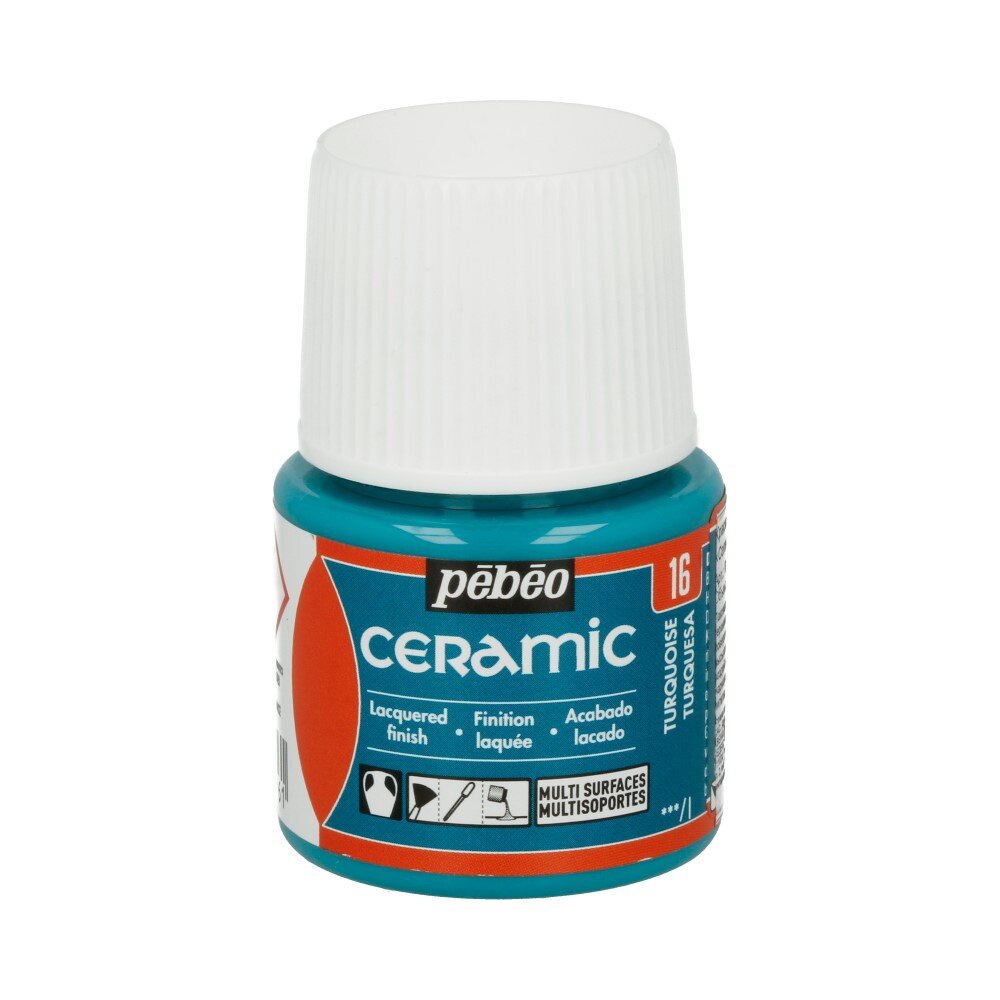 Краска по керамике и металлу Pebeo Ceramic, 45 мл, бирюзовый