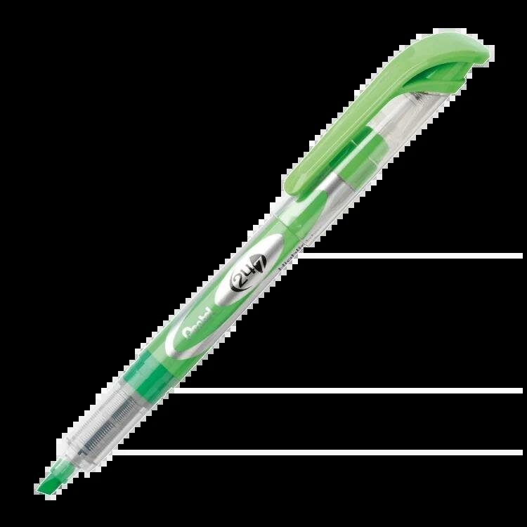 Маркеры-текстовыделители Pentel "24/7 Highlighter", жидкие чернила, 1-3,5 мм, скошенное перо, SL12-KX, салатовые, 12 шт
