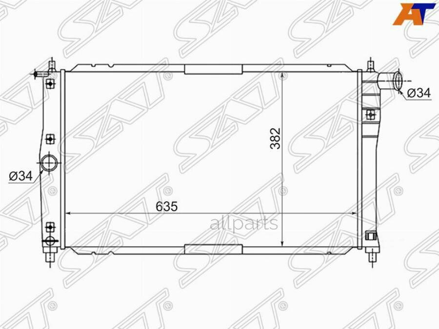 SAT SG-DW0003-R Радиатор Chevrolet Lanos 05-09 / Daewoo Lanos 97-08 / Sens 02-07 / ЗАЗ Ланос 08-16 / Сенс 07-13 / Ша