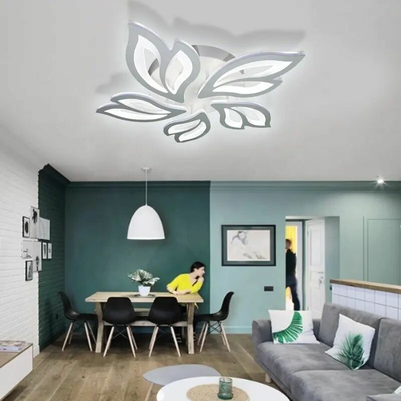 Потолочная светодиодная люстра с пультом д/у HIVIES 6078-5, цвет плафона белый