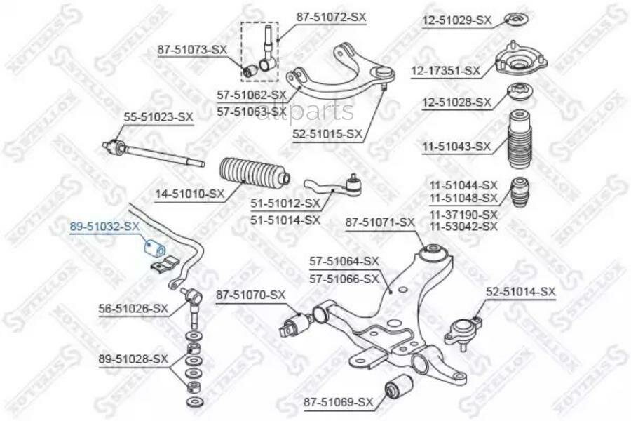 STELLOX 8951032SX втулка стабилизатора центральная!\ KIA Magentis 01>