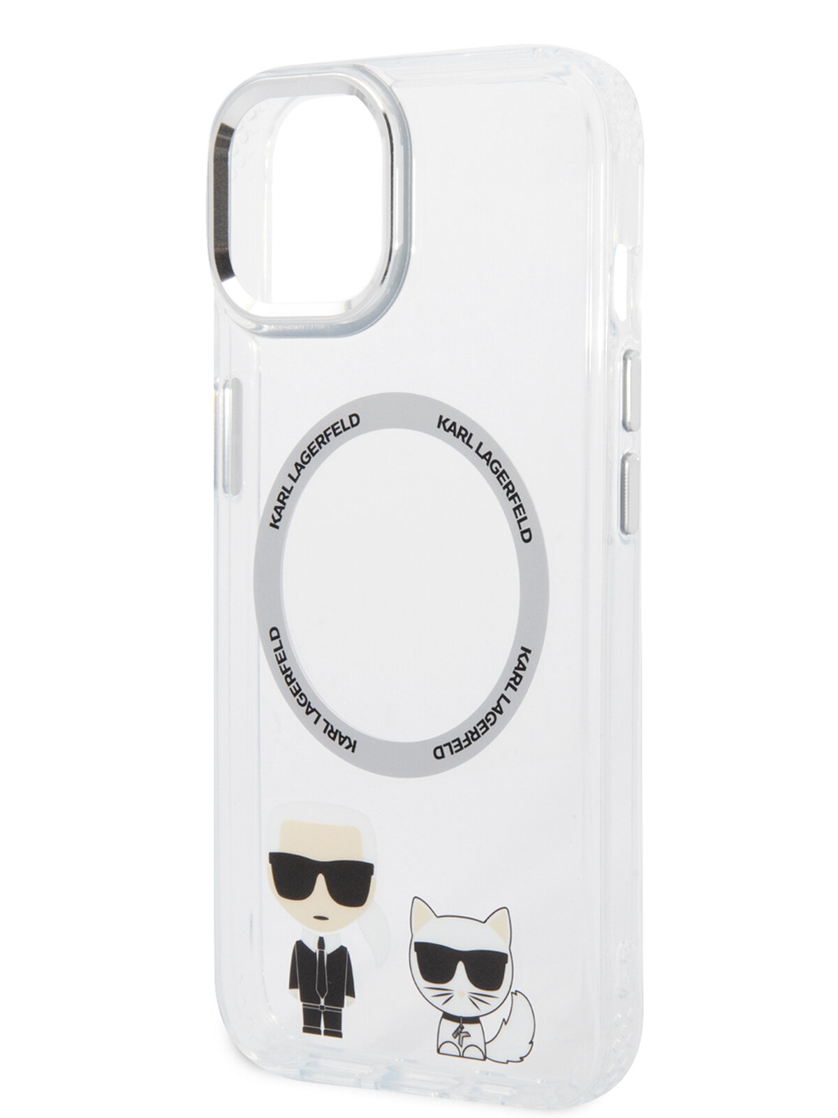 Lagerfeld для iPhone 14 чехол PC/TPU Karl & Choupette Hard Transparent (MagSafe)