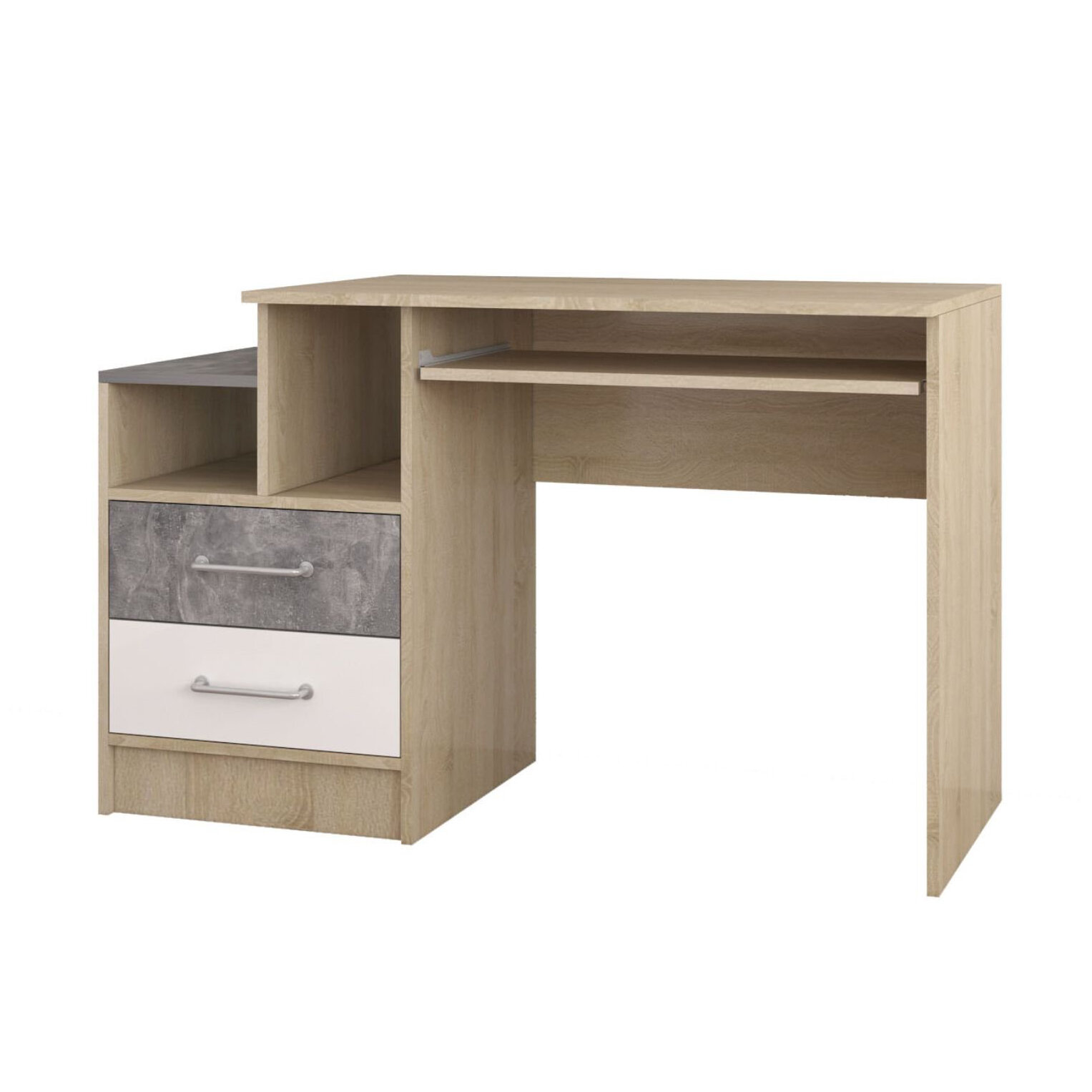 Стол Колибри Лофт - цвет дуб сонома/ателье светлое+акрил белый Тэкс