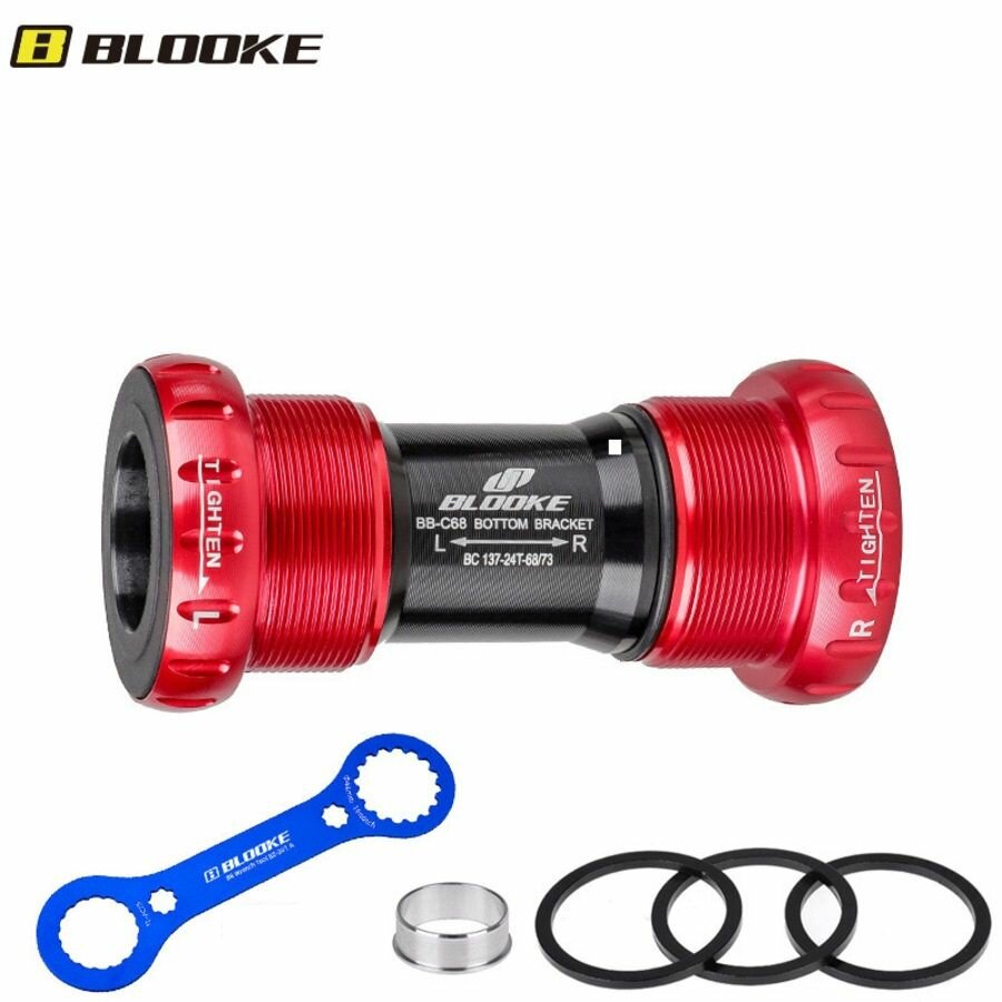 Каретка hollowtech 2 BLOOKE BB52 Красная с ключом в комплекте