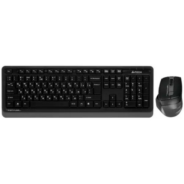 Комплект клавиатура+мышь A4Tech FStyler FGS1035Q беспроводной, USB, 2000 DPI, чёрный/серый