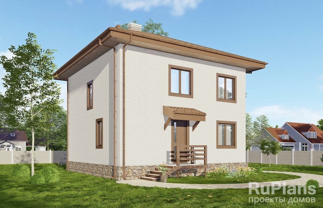 Двухэтажный дом с четырьмя спальнями (122 м2, 11м x 11м) Rg5924