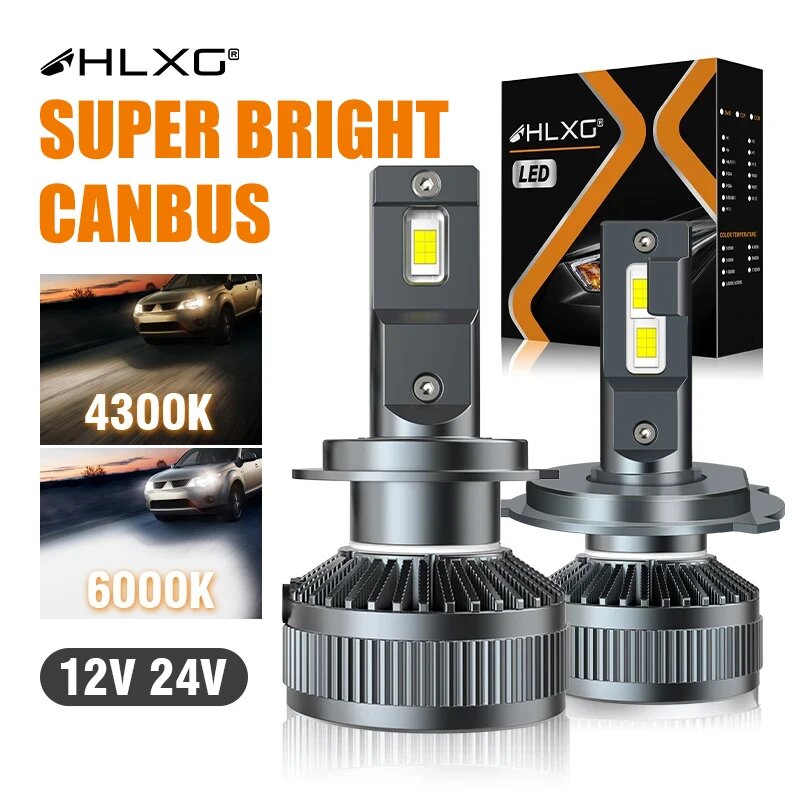 H7 LED Canbus H4 H11 H1 HB3 9005 HB4 H8 HIR2 9012 Короткая конструкция Bi LED 4300K Белый Желтый, H7