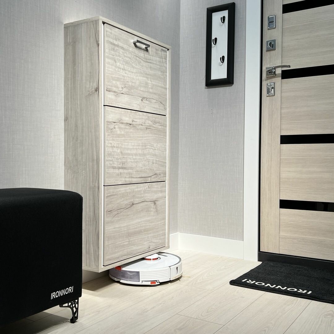 Обувница в прихожую IRONNORI Лайт 3 секции, Соната, профиль белый, 104х54.5х20 см