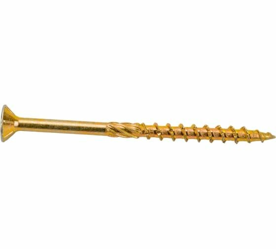 Конструкционный шуруп для дерева европартнер с фрезой, потайной, ж/п, Torx 25, 5,0x70 + бита, 70 шт. B3 0040