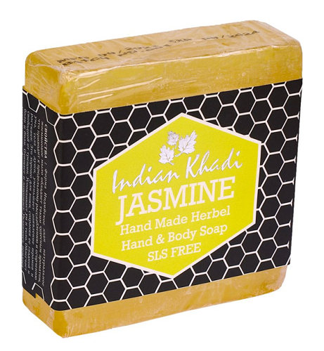 Мыло Жасмин ручной работы без SLS Кхади Jasmine Hand Made Herbel Soap SLS Free Indian Khadi 100 гр.