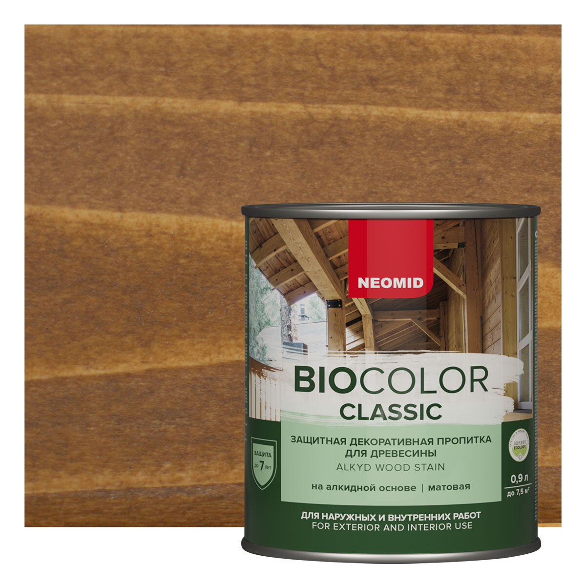 Декоративная пропитка NEOMID BIO COLOR CLASSIC на алкидной основе, дуб 0,9л