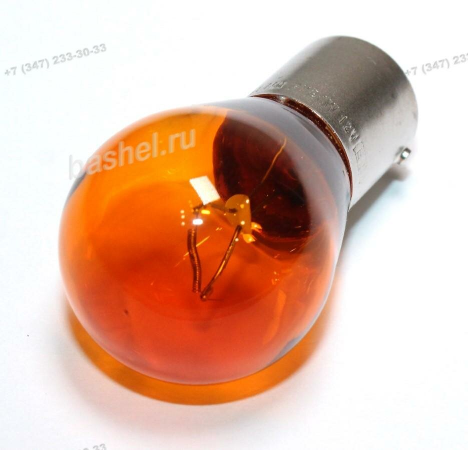 Лампа Philips 12V PY21W (BAU15s) смещ, цоколь Желтая