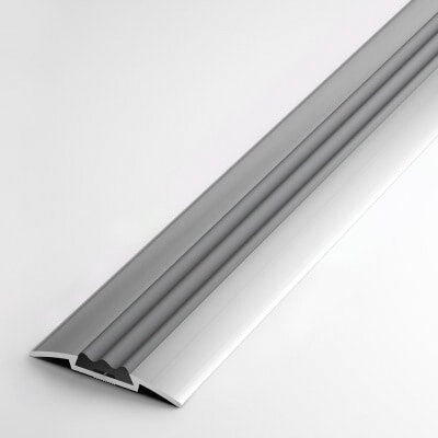 Противоскользящая накладка на ступени 41 мм, длина 0,9 м, Лука ПС08, алюминиевая без покрытия 00, вставка из ПВХ серая 414