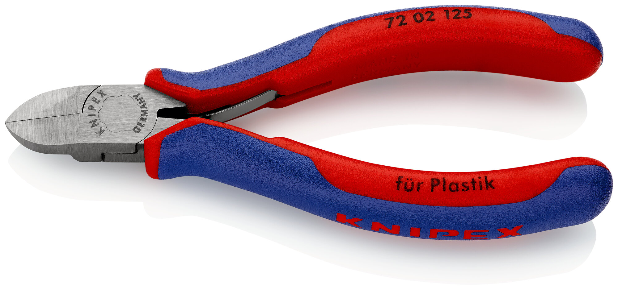 Бокорезы KNIPEX для пластика, пружина, 125 мм, 2-комп ручки KN-7202125