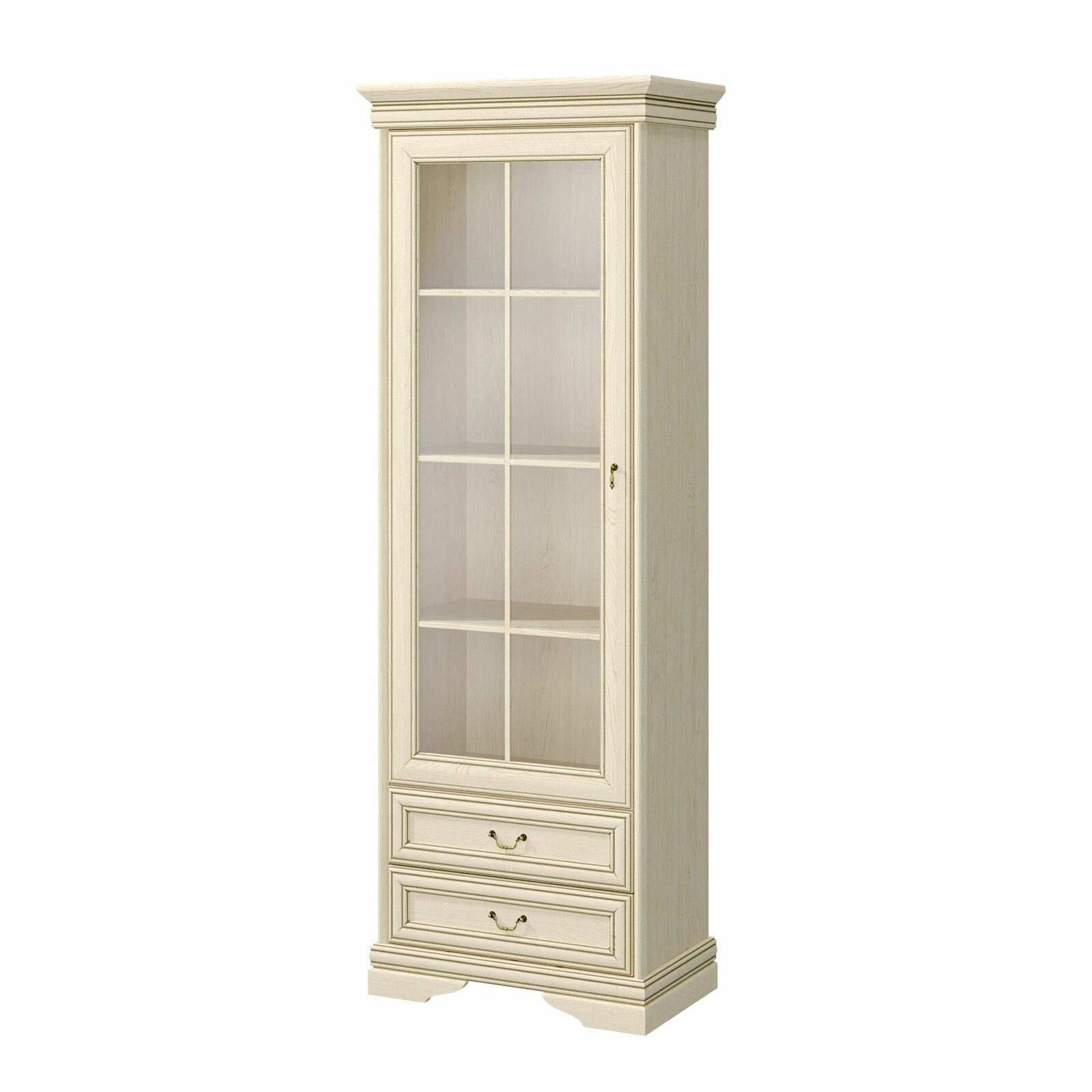 Витрина 1-дверная Патриция 118, цвет беж, со стеклом