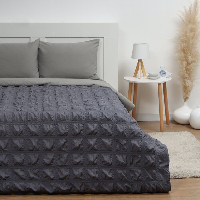 Покрывало LoveLife Texture: dark gray, 240*230±5см, микрофайбер, 100% п/э