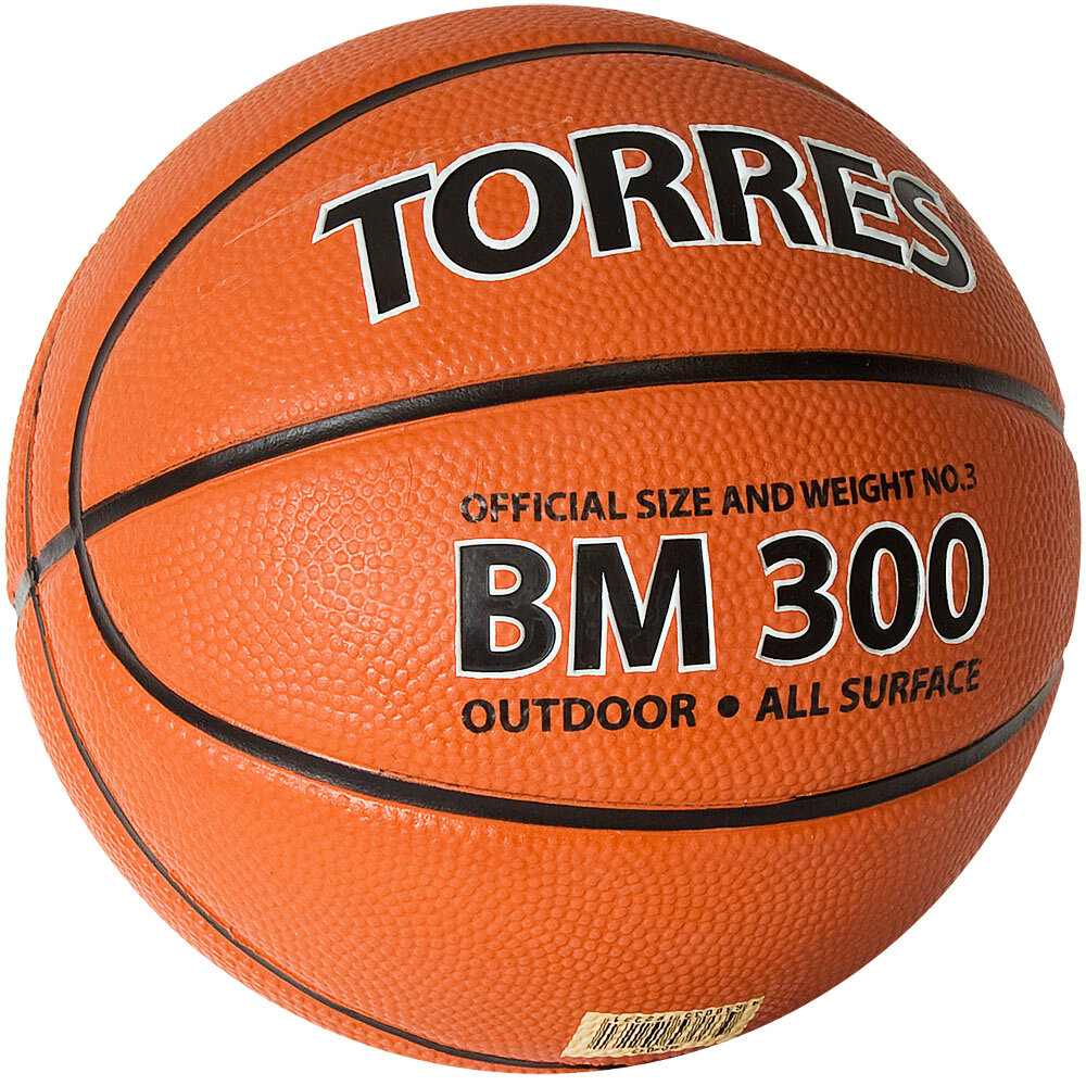 Мяч баскетбольный тренировочный TORRES BM300 размер 3, резина
