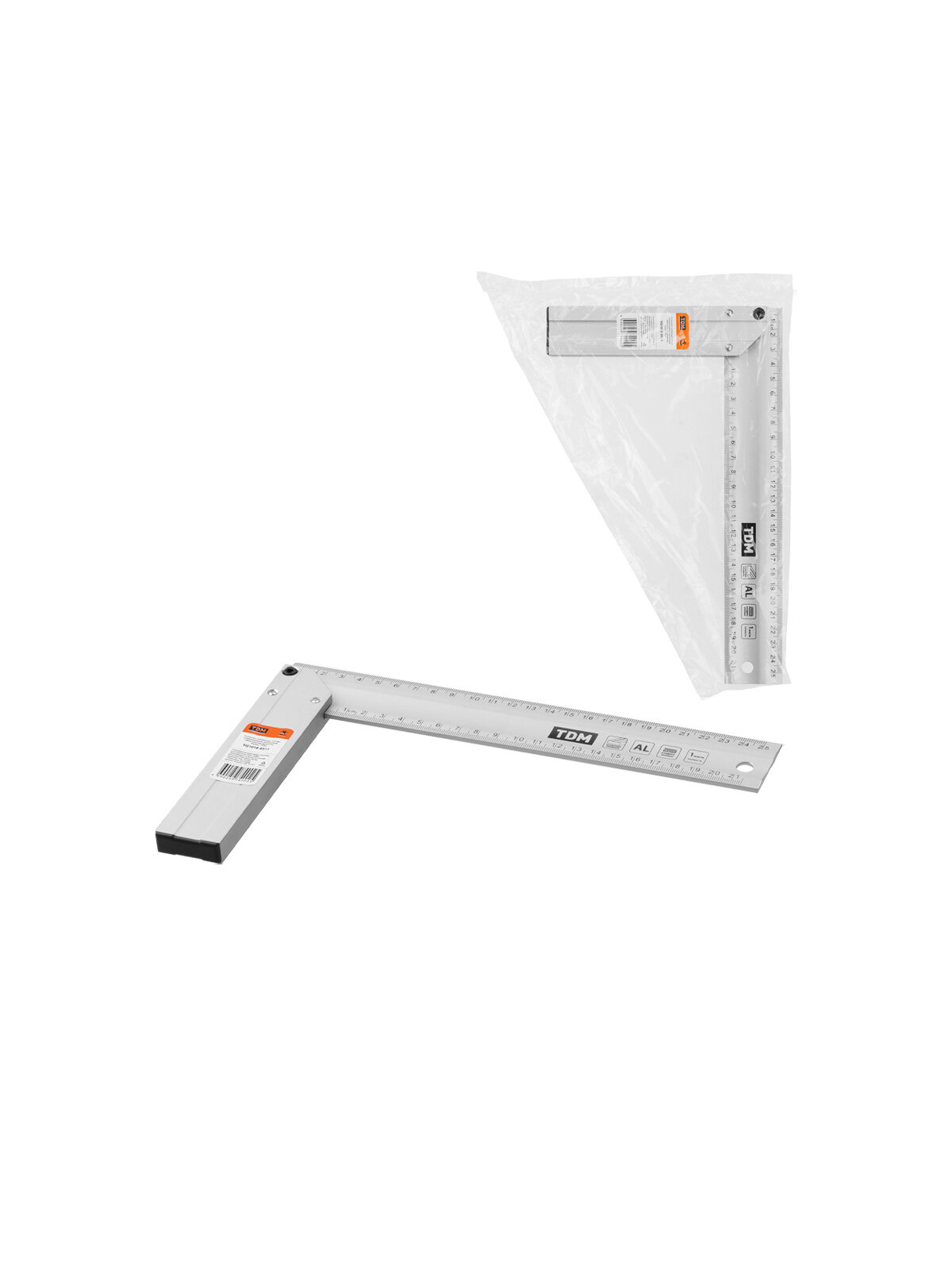 Угольник столярный 250 мм алюминиевый, усиленный, облегченная рукоятка, "Рубин" TDM